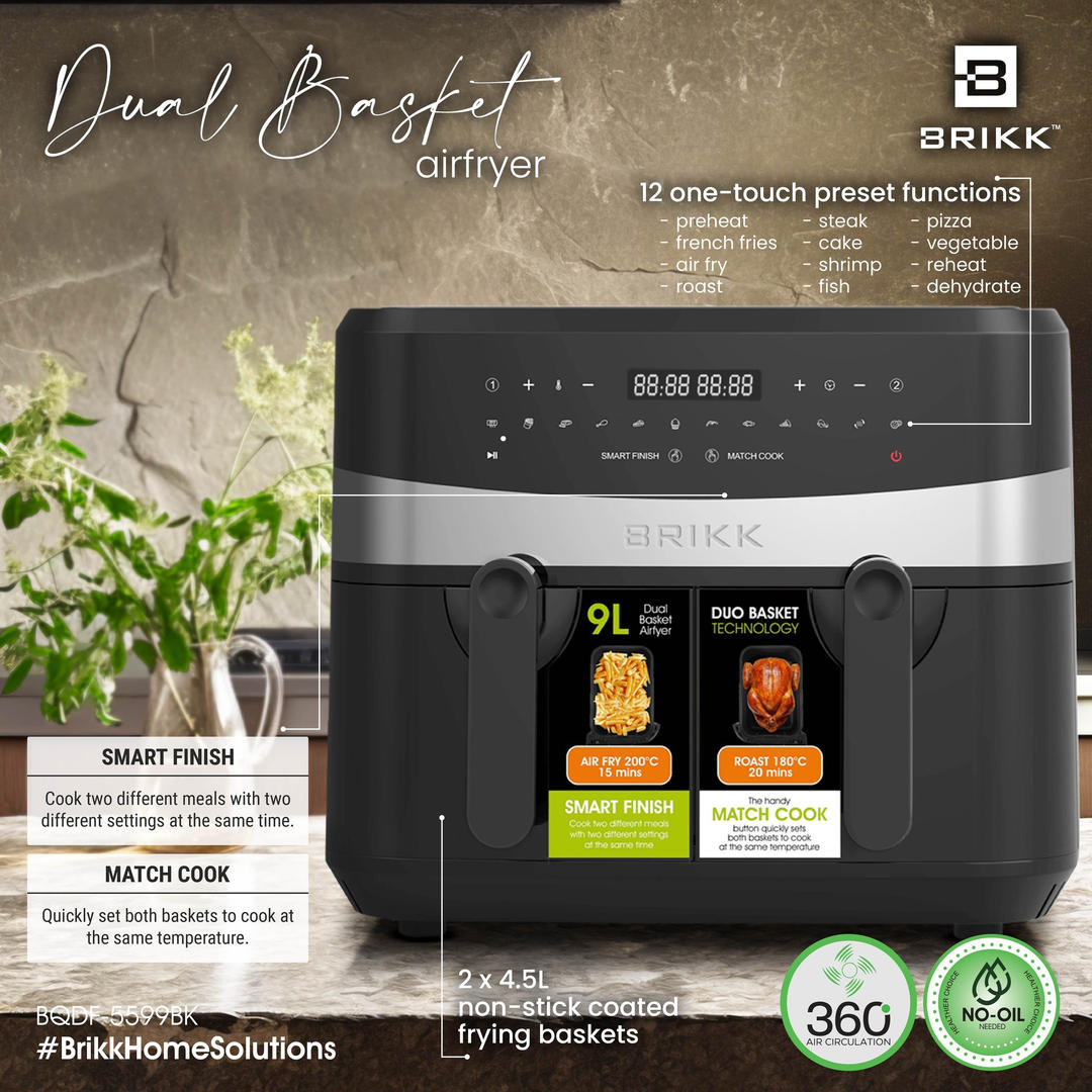 BRIKK Dual Basket Air Fryer | Lazada PH
