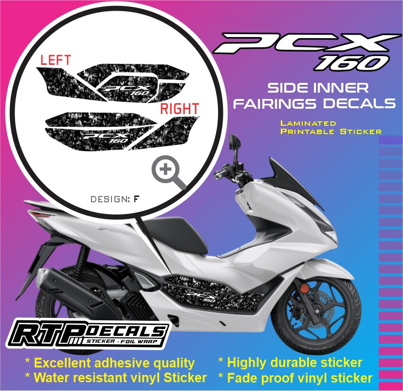 Honda Pcx 160 Side Inner Fairings Decals Sticker(PRINTED and LAMINATED ...