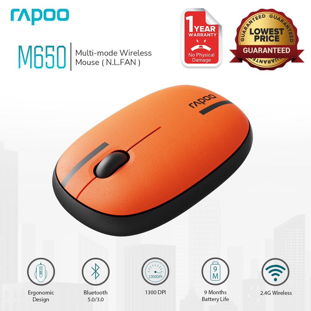 Rapoo World Cup Fan M650 Silent Multi-mode Wireless Bluetooth 3.o, 5.0 ...