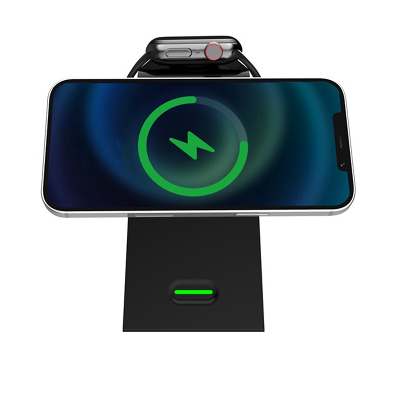 15W Magnetic Wireless Charger Stand 3 in 1 for IPhone 12 Pro Max Qi ...