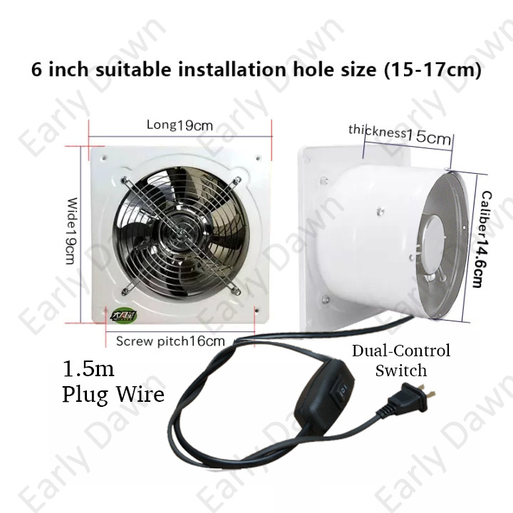 6/8/10/12 "exhaust fan reversal straight tube fan 7 blade all iron Two ...