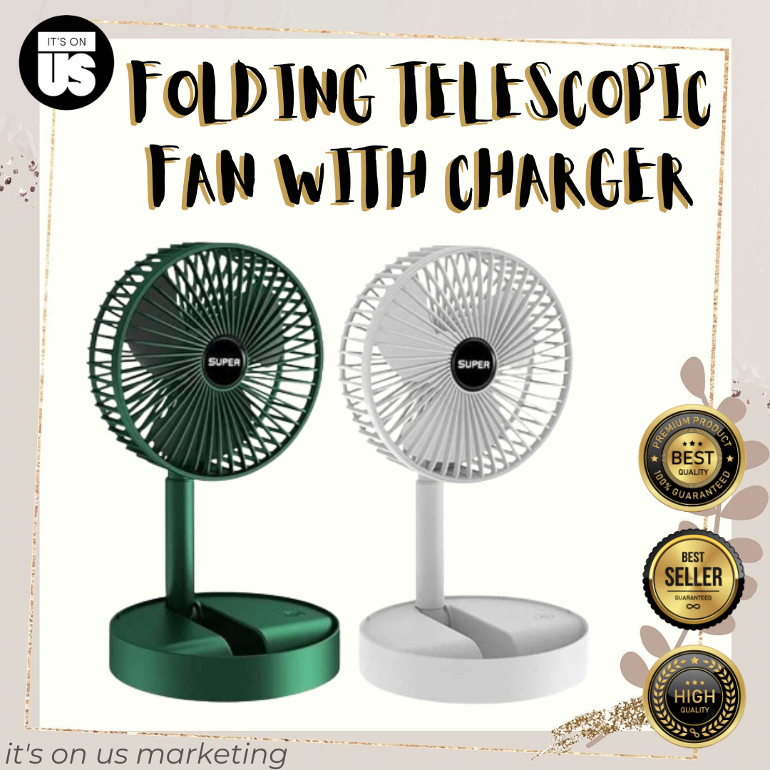 Best Seller FOLDING TELESCOPIC FAN WITH CHARGER | Portable Foldable ...