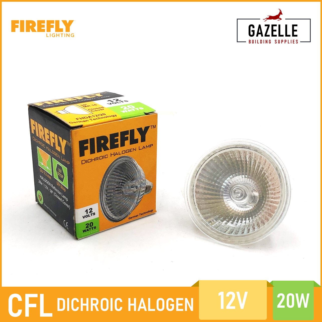 Firefly Compact Flourescent Lamp CFL Dichroic Halogen Reflector Lamp ...