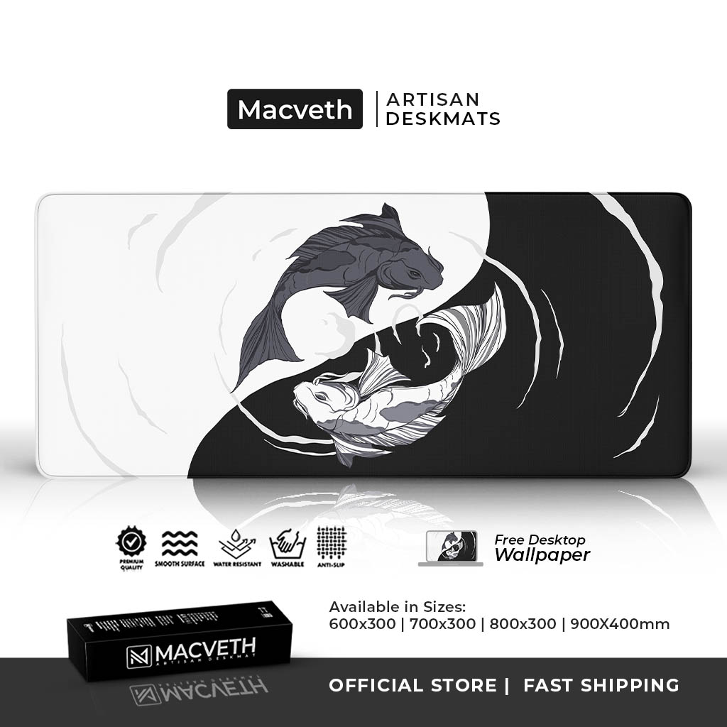 Macveth Artisan Deskmat | Koi Kage Shiro | Large Gaming Mousepad ...