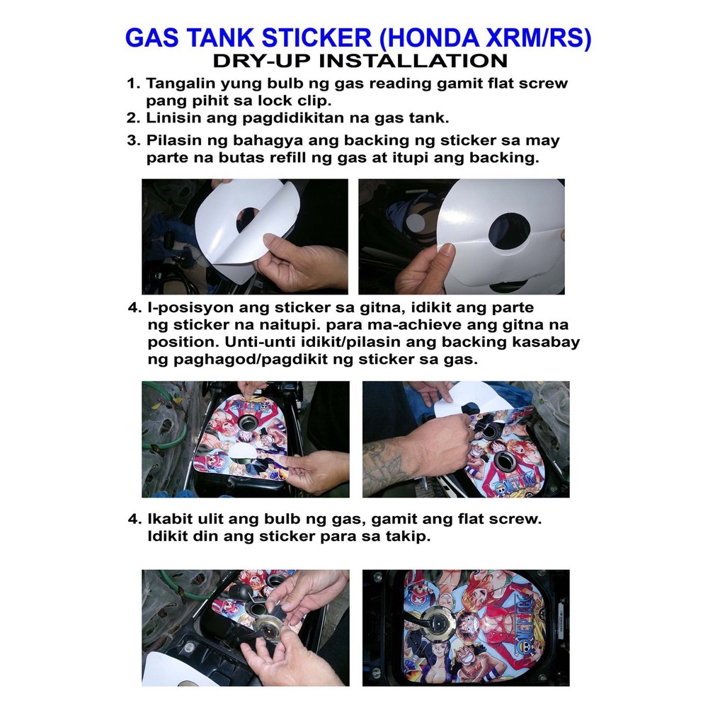 XRM RS GAS TANK STICKER ONE PIECE ej cycle | Lazada PH