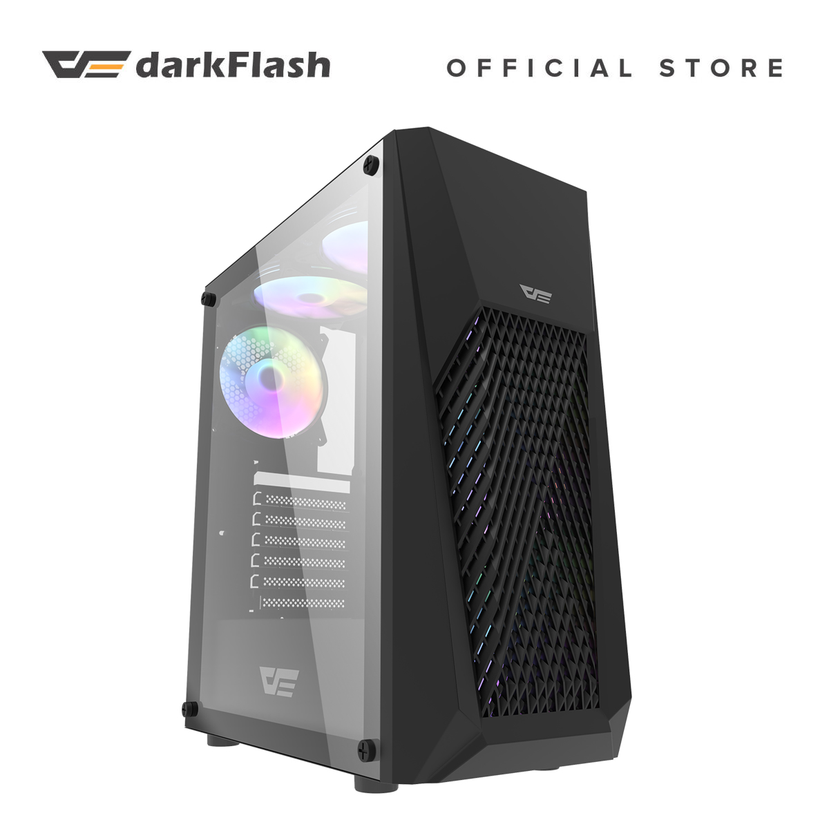 darkFlash DK150 ATX Gaming Casing with 3pcs 12cm Rainbow Fans | Lazada PH