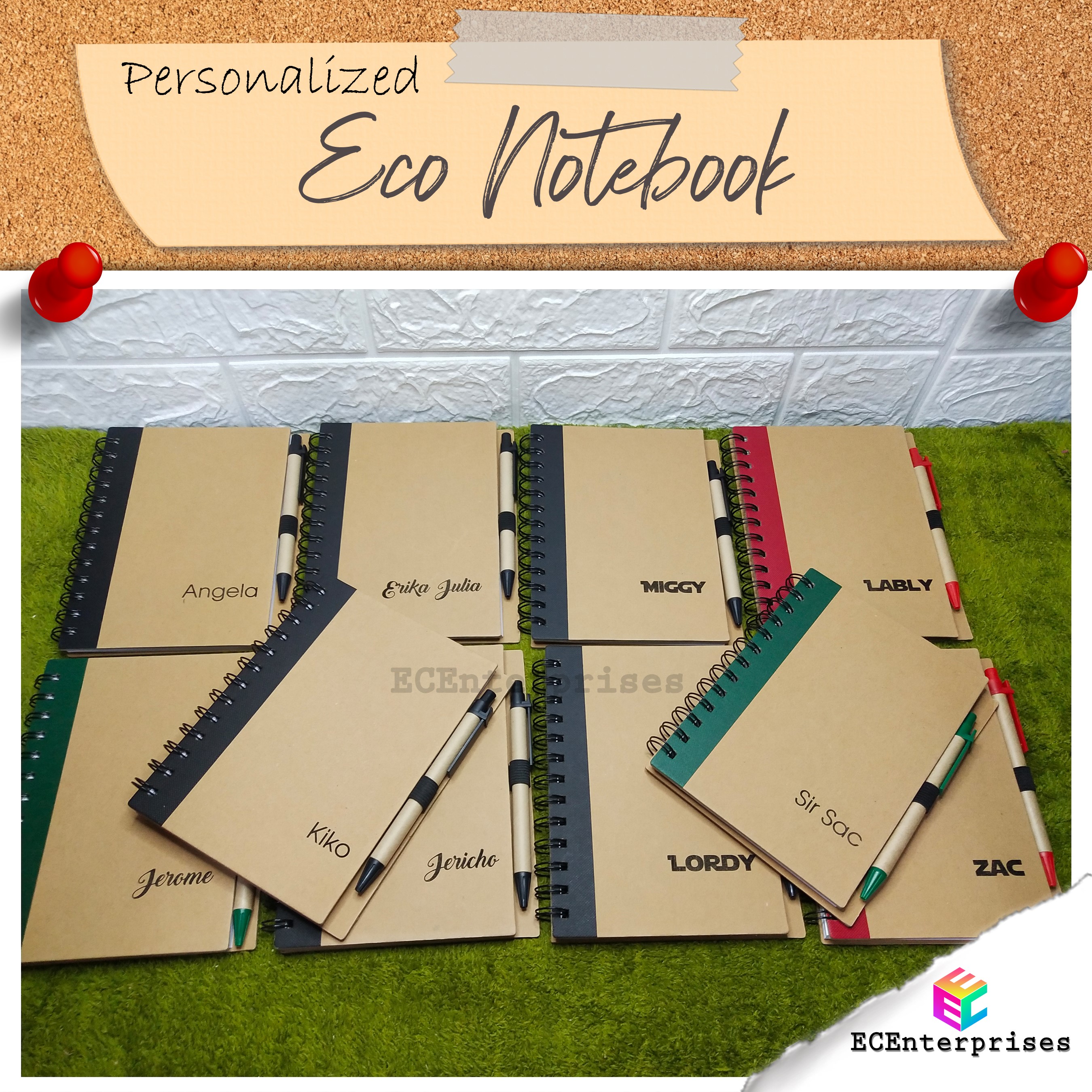 EC Hardcover Notebook with Pen Personalized with Laser Engrave Perfect ...