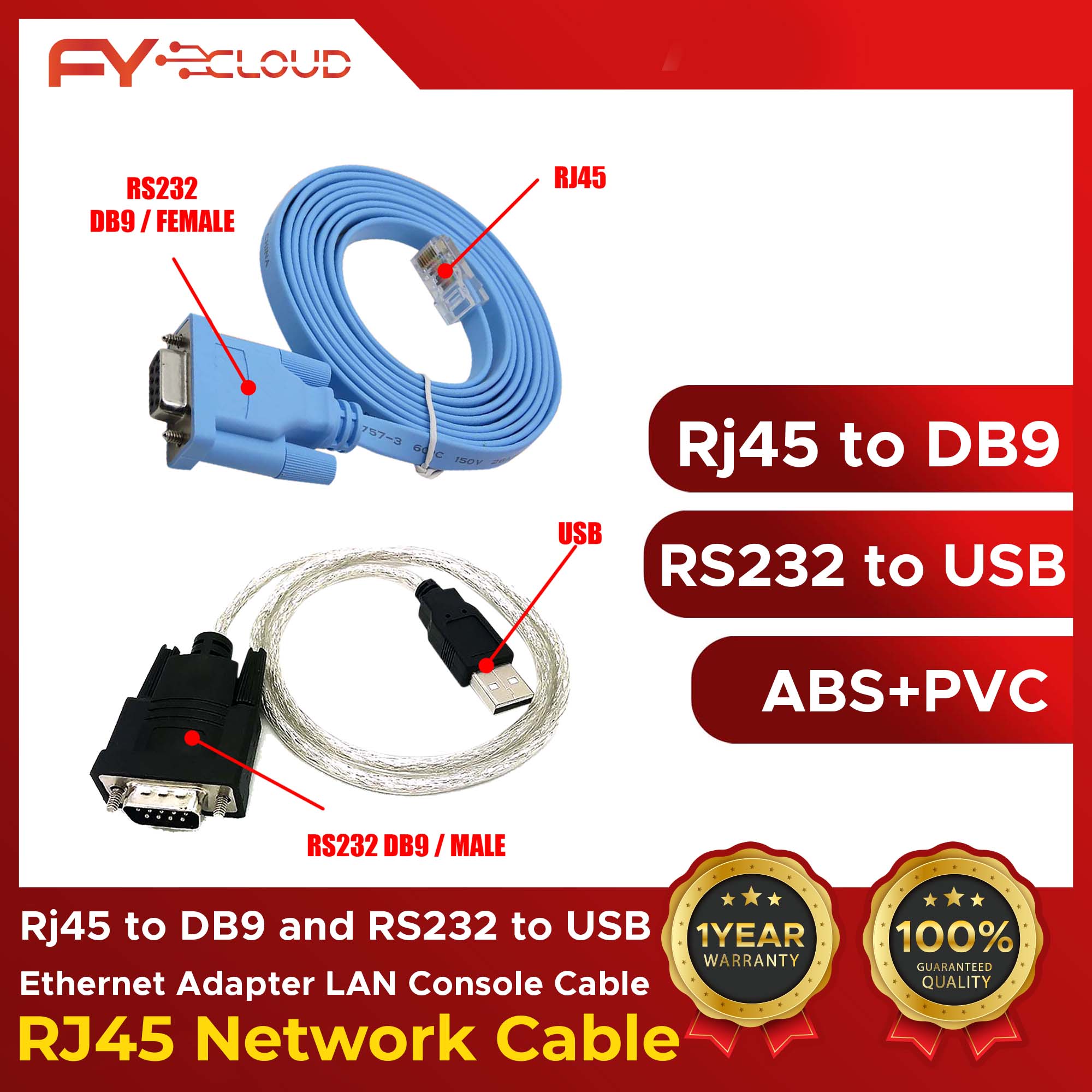 RJ45 Network Cable Serial Cable│Rj45 to DB9 and RS232 to USB│Ethernet ...