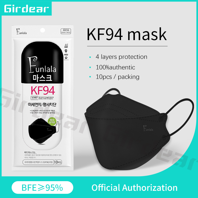Girdear 50pcs KF94 Face Mask Korean 50PCS 4Ply KF94 For Women Korean ...