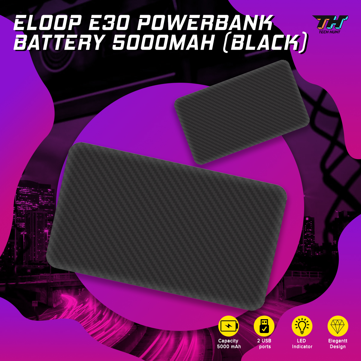 Eloop E30 Power Bank, 5000 mAh backup battery, 100% authentic | Lazada PH