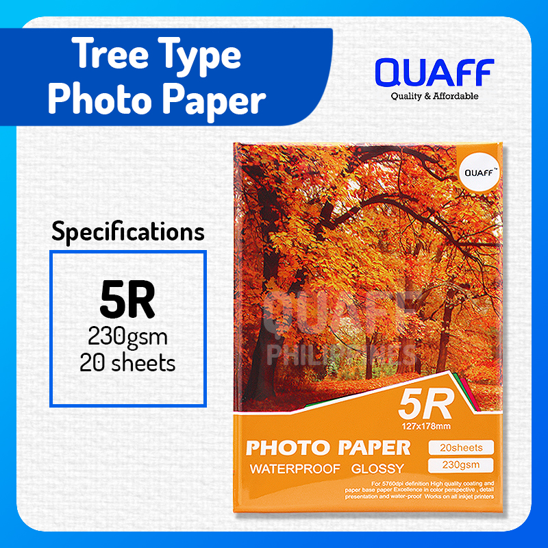 QUAFF Glossy Photo Paper 180gsm - 230gsm A4 | 5R | 4R | 3R Size (20 sheets / pack) | Lazada PH