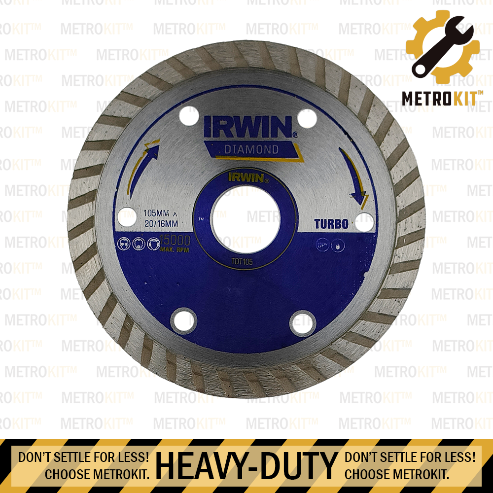 IRWIN TDT105 Diamond Cutting Disc 4 for Tiles and Concrete - Turbo Rim ...