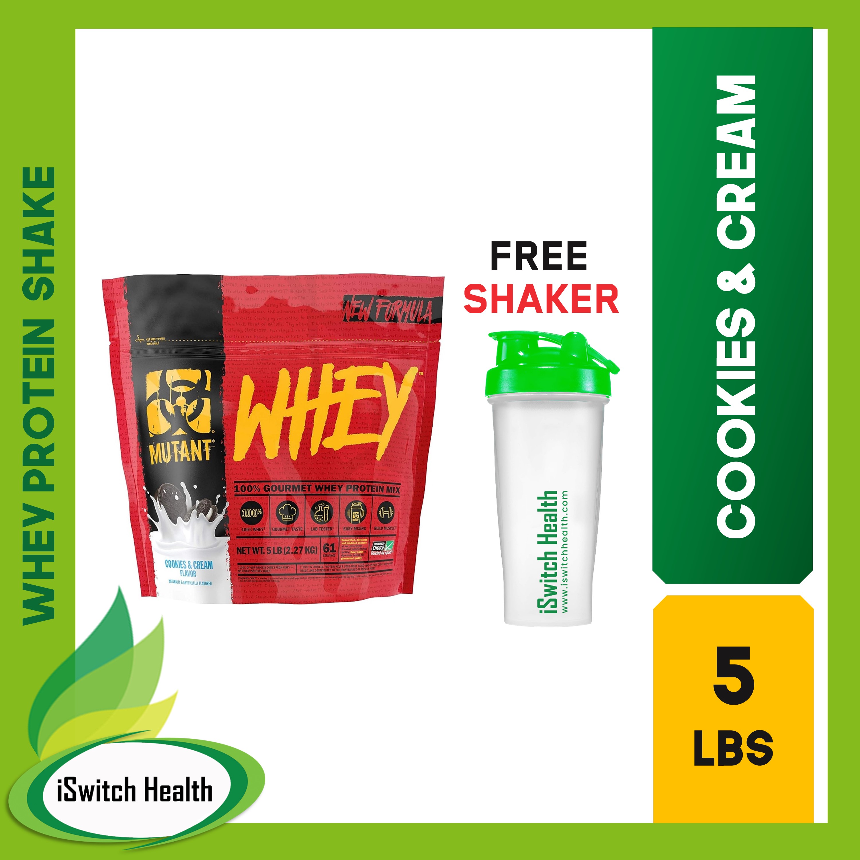 Mutant Whey GREAT VALUE Whey Protein Shake - 5lbs With FREE SHAKER ...