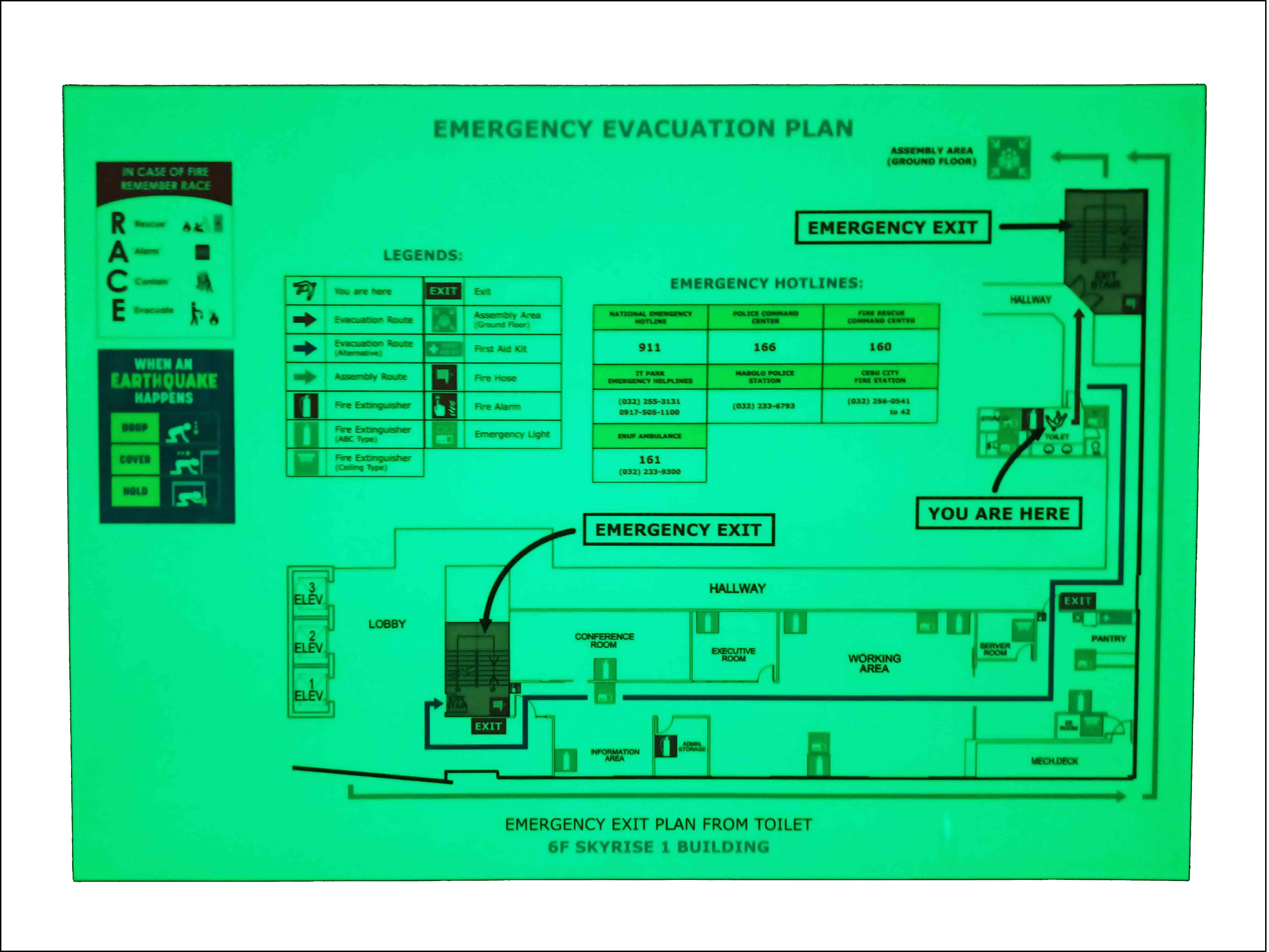 Customize Photoluminescent(Glow in the dark) Evacuation Plans For ...