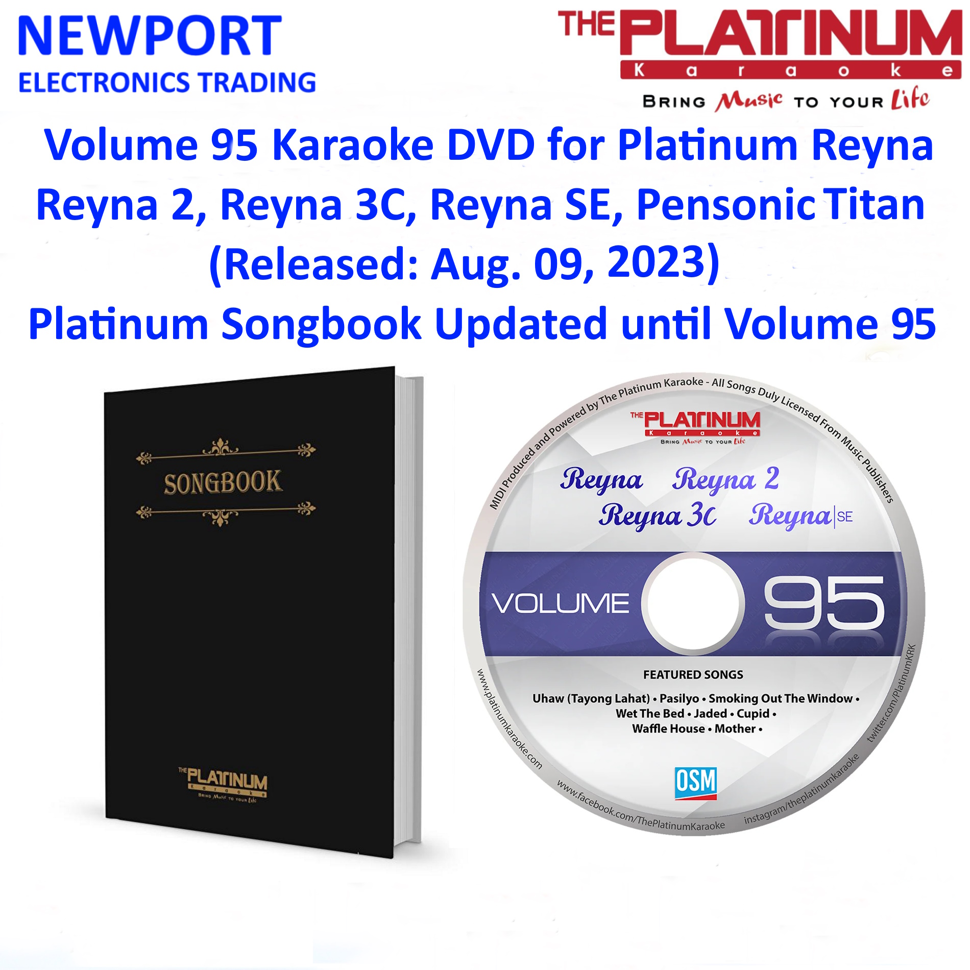 Volume 95: Platinum Reyna 1, 2, 3C SE and Pensonic Titan Karaoke DVD and Platinum Songbook ...