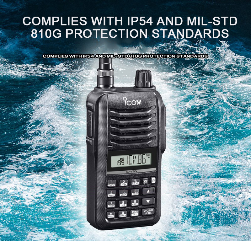 ICOM Walkie Talkie V86 Original Waterproof VHF Transceivers Handheld ...