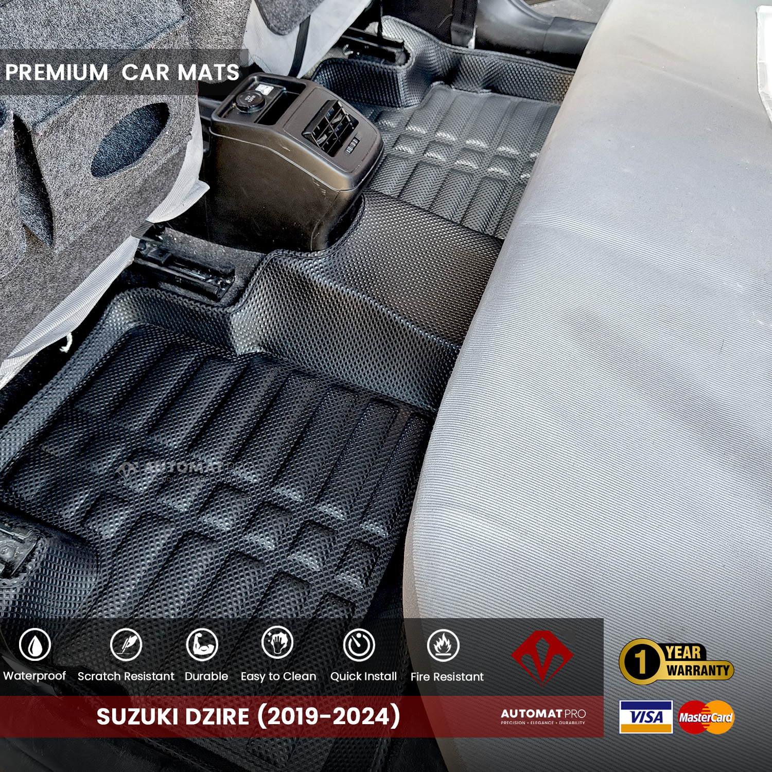 Suzuki Dzire (2019-2023) Deep Dish Matting - AutoMat Pro Premium ...