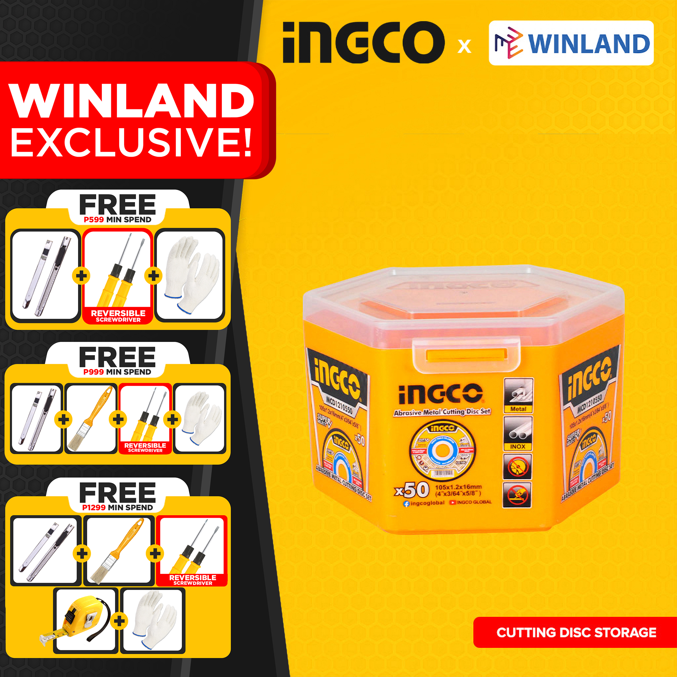 INGCO by Winland Stackable Storage Box / Cutting Disc (CASE Only ...