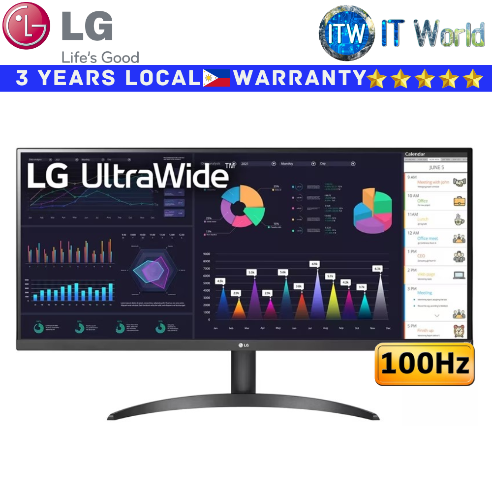 Itw | LG Monitor UltraWide FHD 34WQ500-B 34" (2560 x 1080) / 100Hz ...