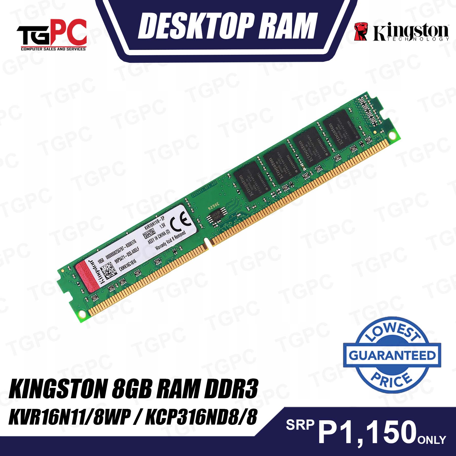 Kingston 8gb ddr3 1600mhz DIMM KCP316ND8/8 | Lazada PH