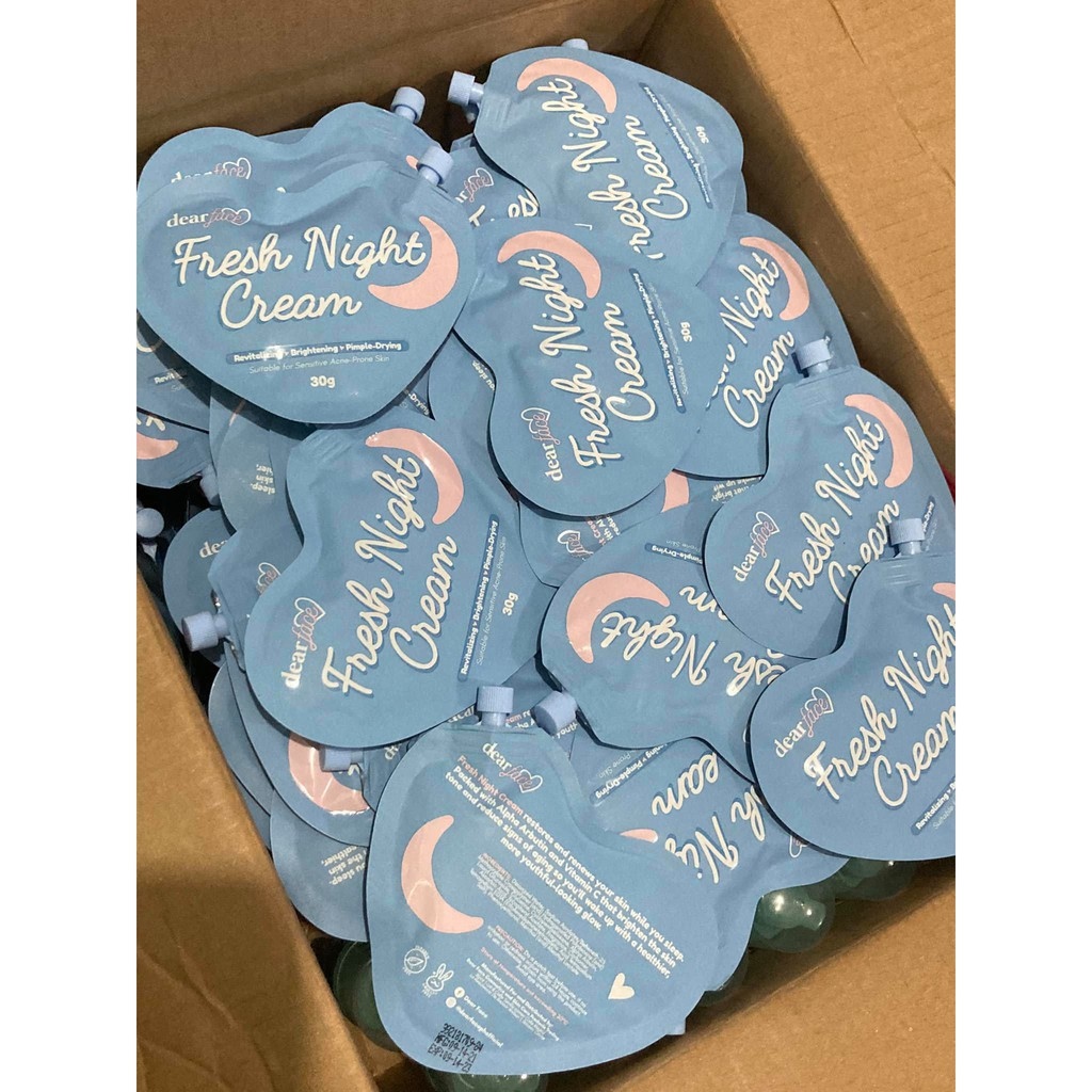 Dear Face Fresh Night Cream 30g pouch and 10g jar DEARFACE Blue Facial ...