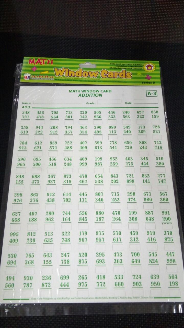 Math Window Cards (Series 3) | Lazada PH