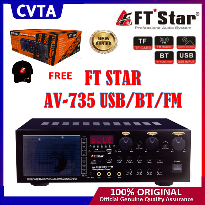 The FTstar Amplifier AV-735 USB/BT/FM Amplifier Karaoke with USB and Bluetooth | Lazada PH