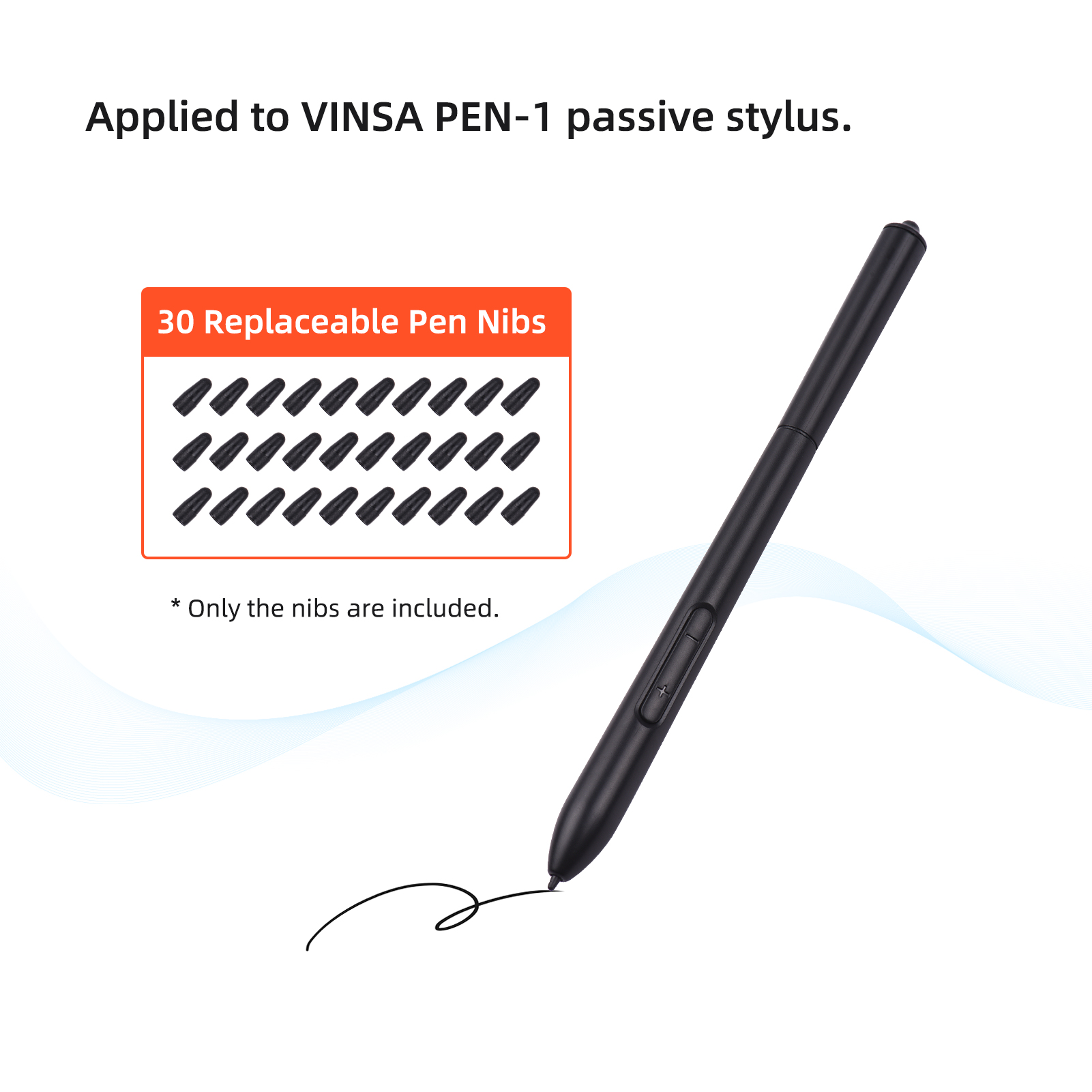 30pcs Replacement Nibs Pen Tips with Pen Clip Compatible with VINSA PEN ...
