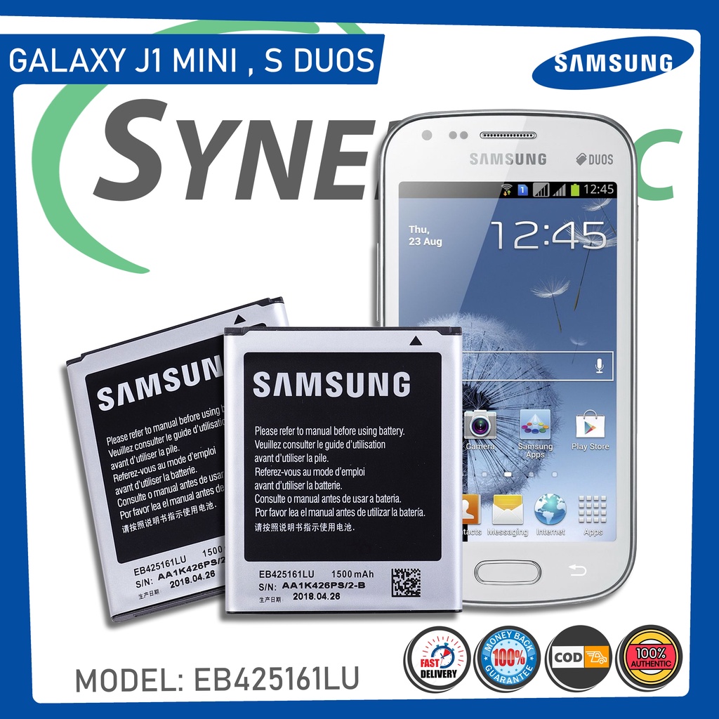 Original Samsung Galaxy J1 Mini, S Duos Battery Model: EB425161LU ...
