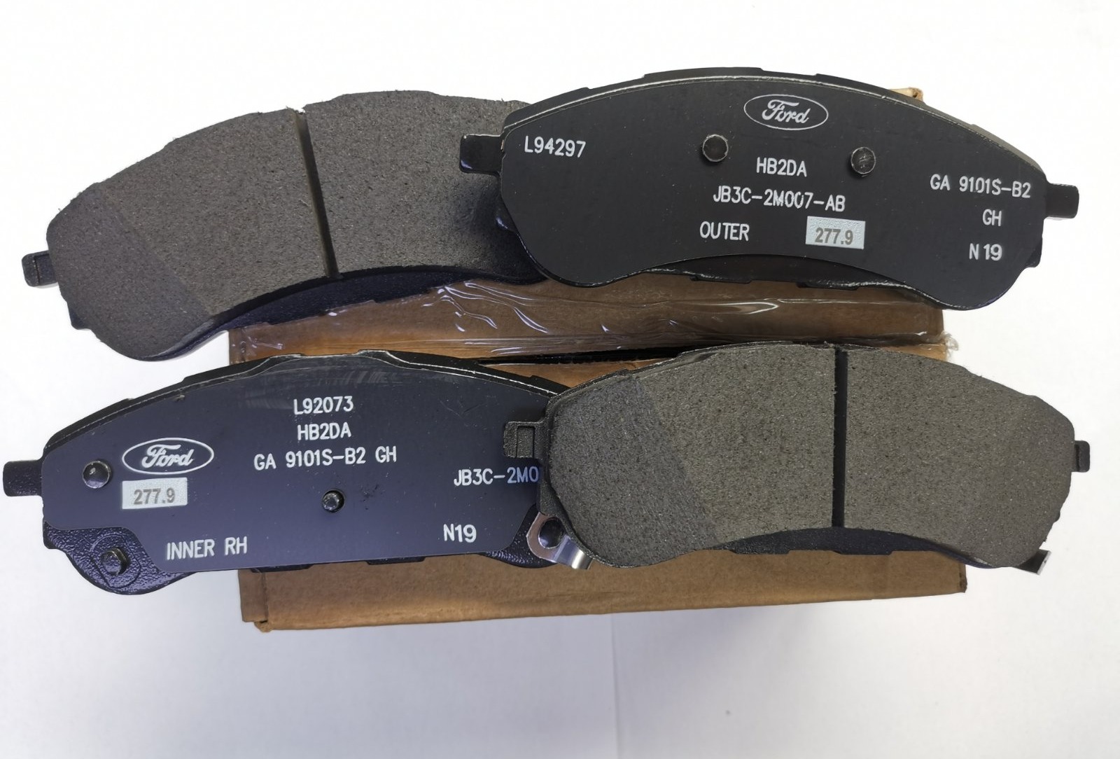 Ford Brake Pads -REAR- for Ford Ranger Raptor PN# JB3Z2200D / BRF1885 ...