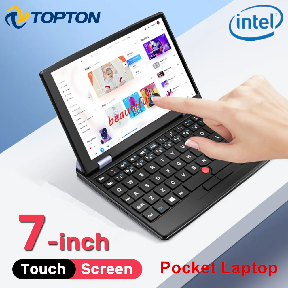 Topton Fanless Pocket Mini Laptop 7Inch Touch Screen Celeron N4000 12GB ...