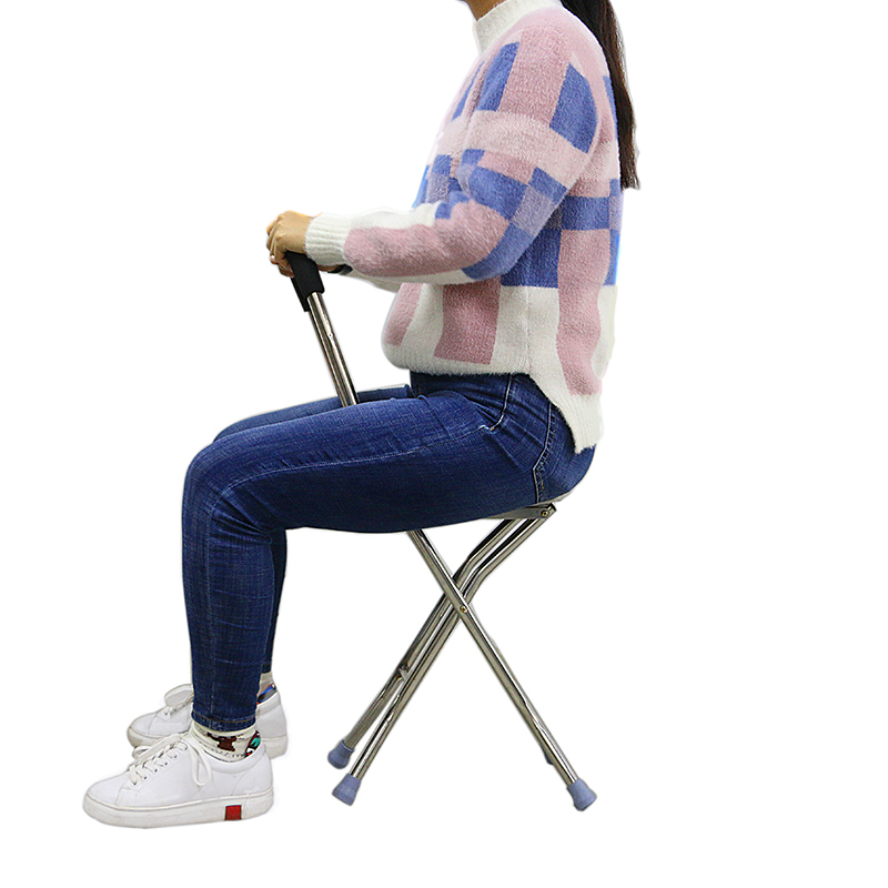 Old people's walking stick stool chair can sit aluminum alloy portable ...