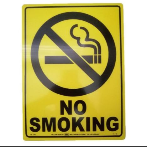 Yellow Signs NO SMOKING A4 PVC | Lazada PH