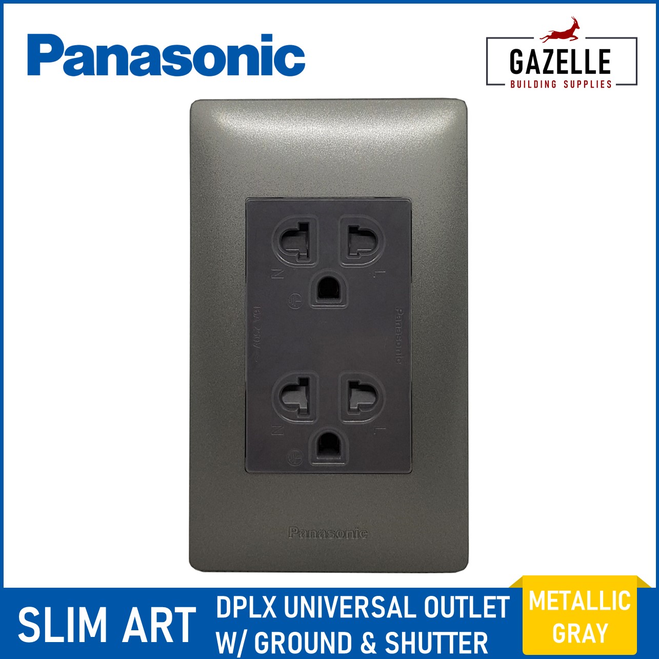 Panasonic Slim Art Duplex Universal w/ Ground and Shutter (Snow White ...