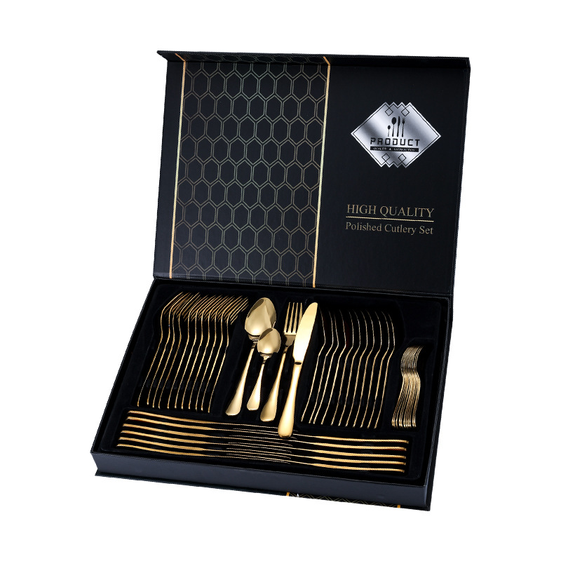 48 pcs Cutlery Set with Box Stainless Steel Cutlery Gift Set Gift spoon ...