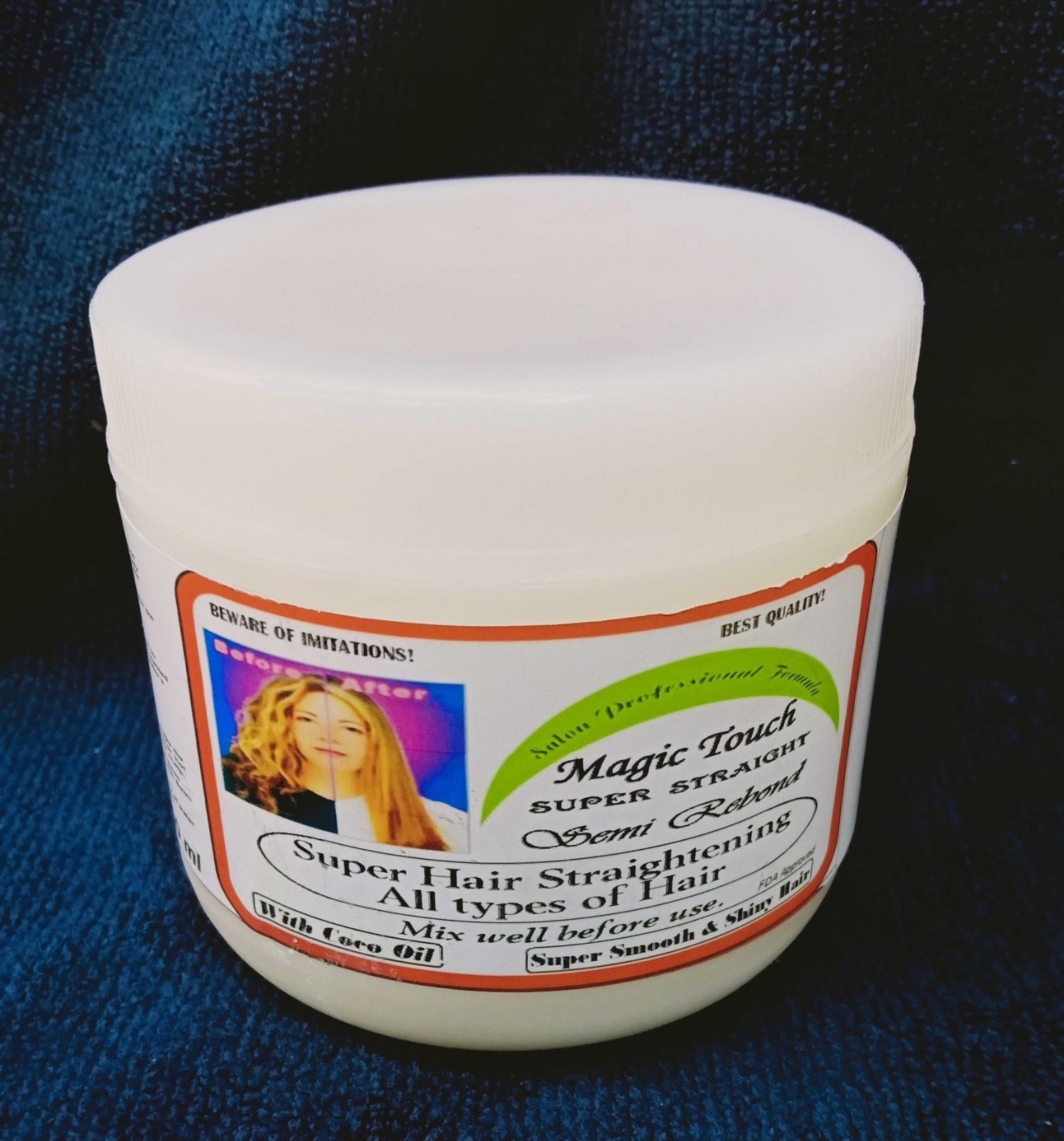 Magic touch hair Straightener Semi Rebond ( Hair Relaxer Cream ) 500mL ...