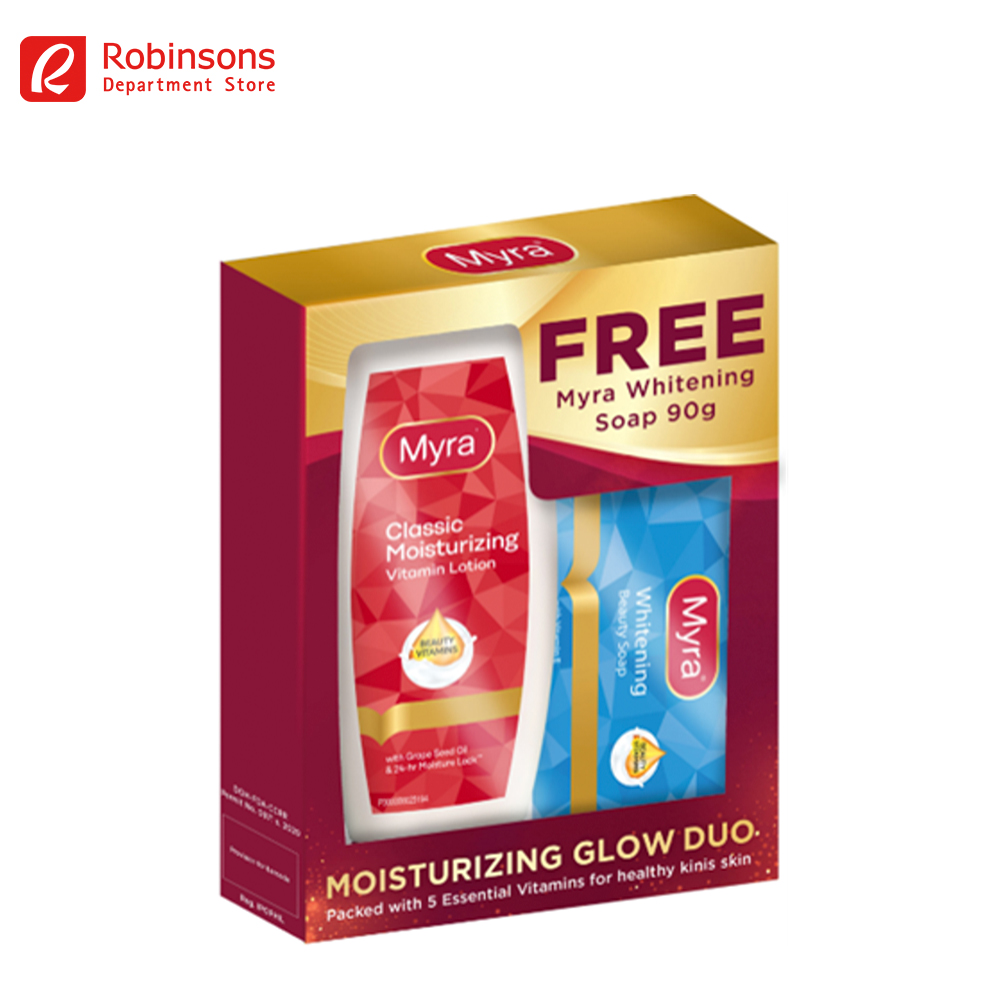 Myra Classic Moisturizing Body Lotion 200ml + Free Myra Whitening Soap ...