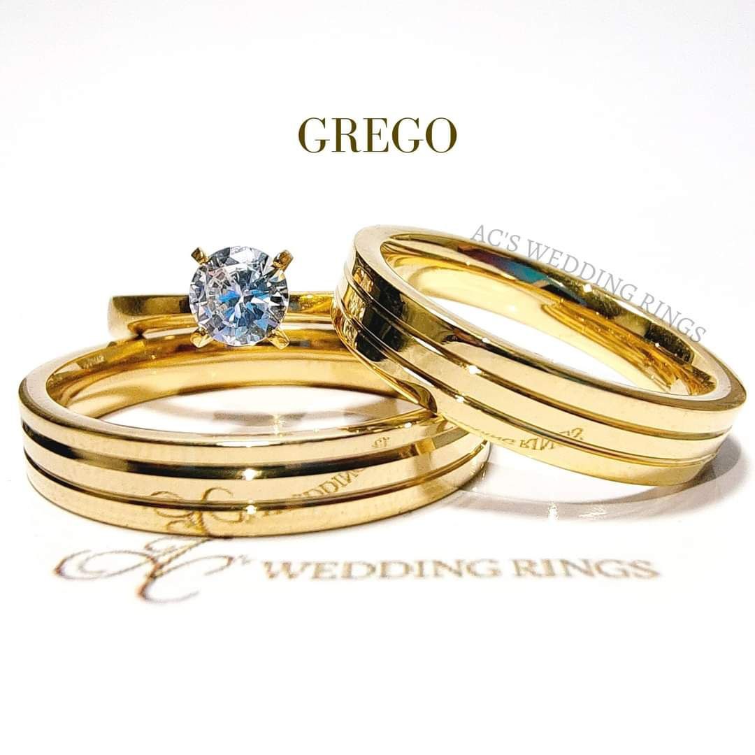 [AC] 3 in 1- Free Engraved Name Wedding Rings with Free Engagement Ring ...