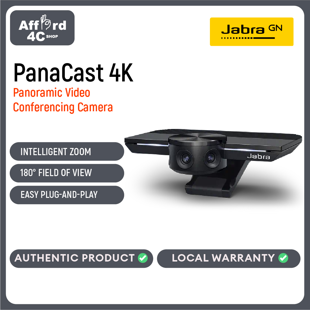 Jabra PanaCast Panoramic 4K Video Conferencing Camera With Built-In Mic ...