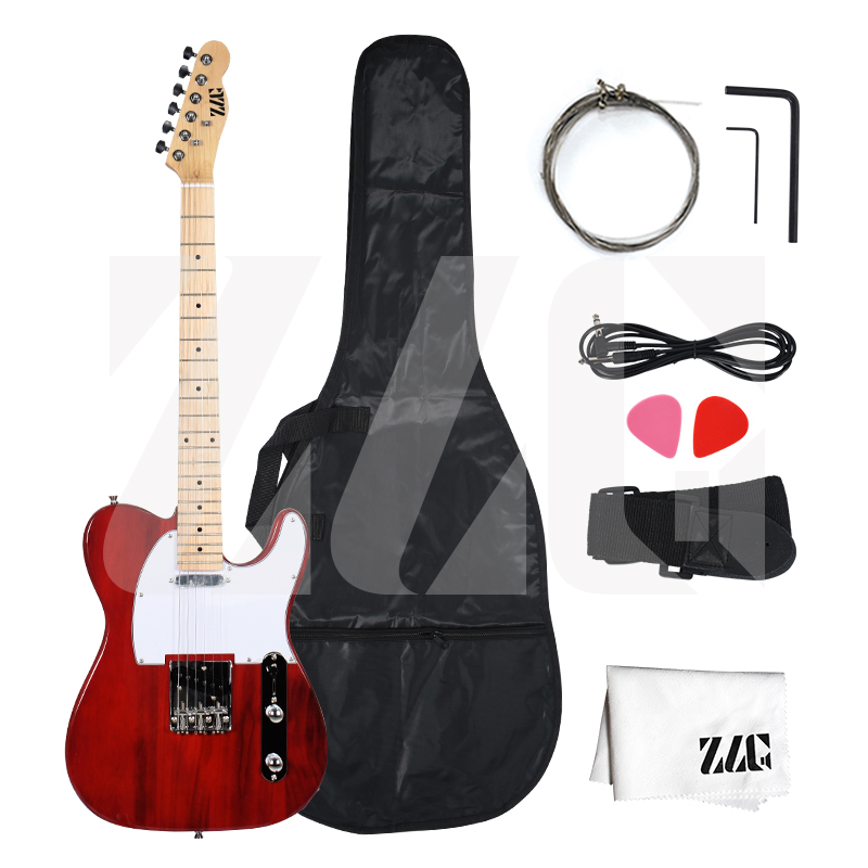 ZLG Tele Electric Guitar Set COMPLETE PACKAGE Red Wine Color Alnico ...