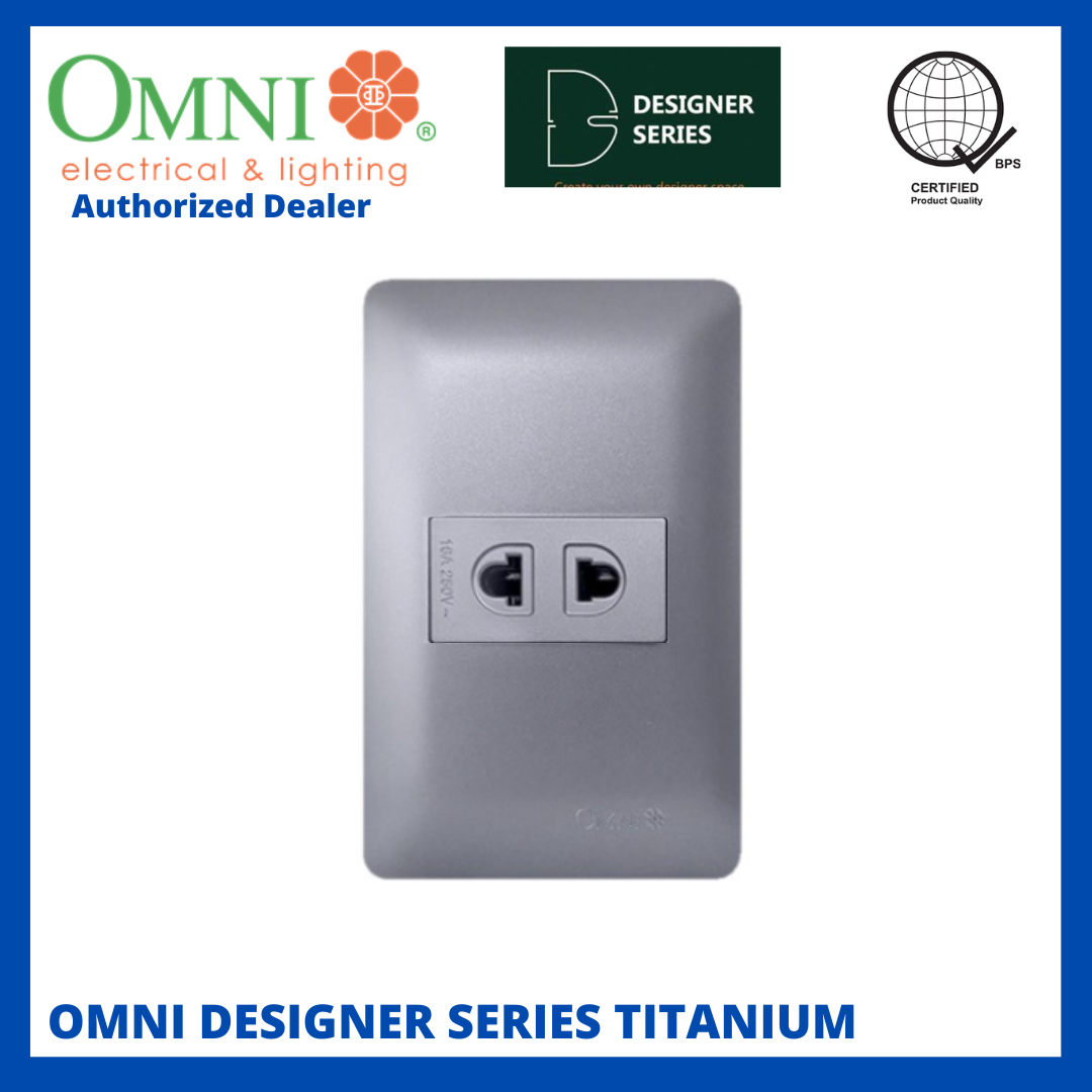Omni Designer Series TITANIUM Universal Outlet Sets (1GANG, 2GANG ...
