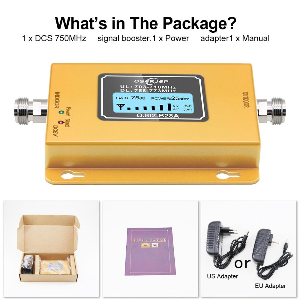 70dB LCD LTE 700MHz B28A 4G Mobile Phone Signal amplifier เครื่องขยายสัญญาณ repeater ...