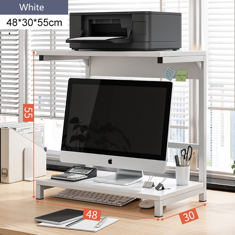 LampGallerian Ergonomic Wooden 2 Layer Computer Monitor Riser Rack ...