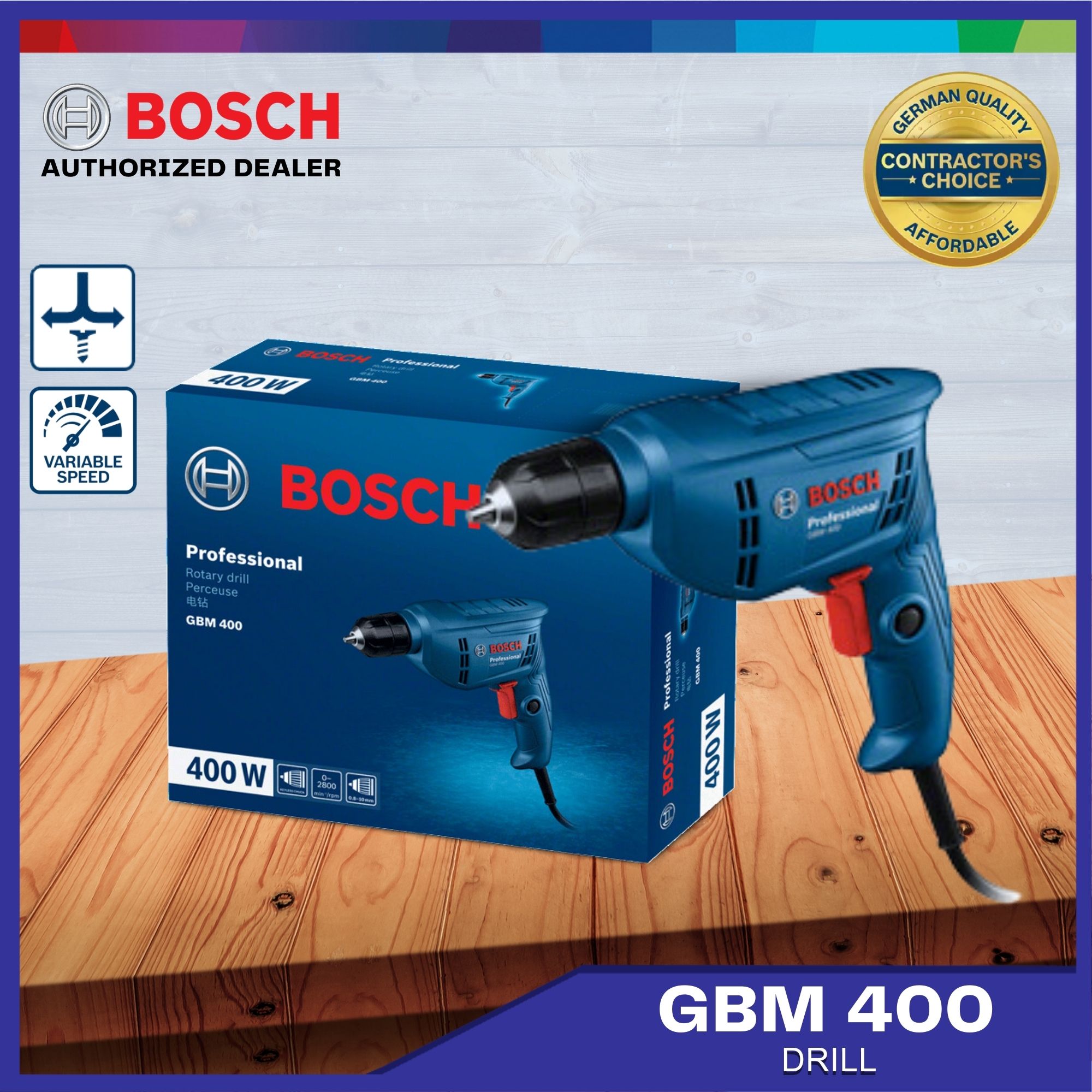 Bosch GBM 400 Electric Rotary Drill 10mm 400 watts COC Power Tool ...