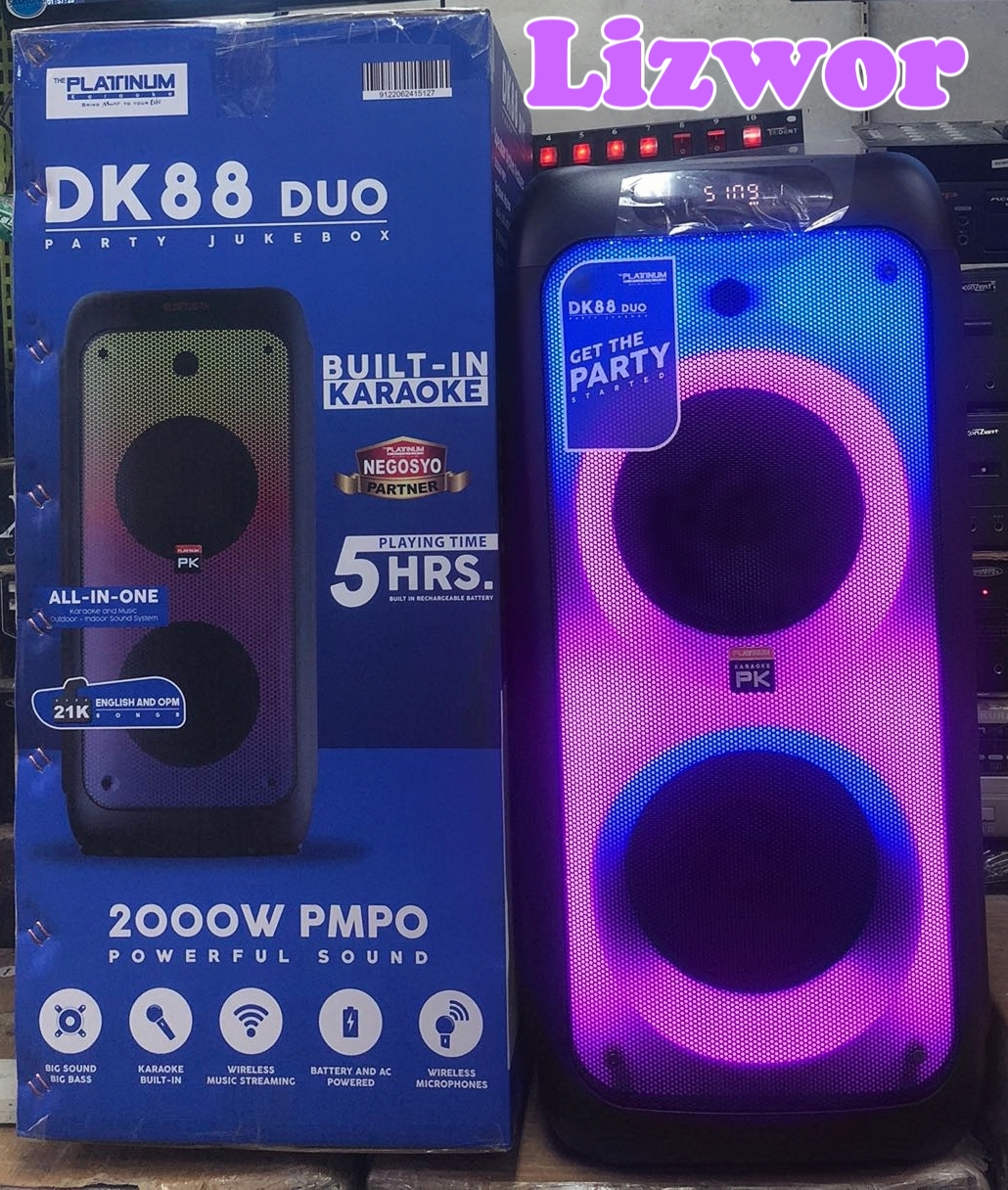 Original PLATINUM DK-88 Duo Portable Party Jukebox Speaker Built-in ...