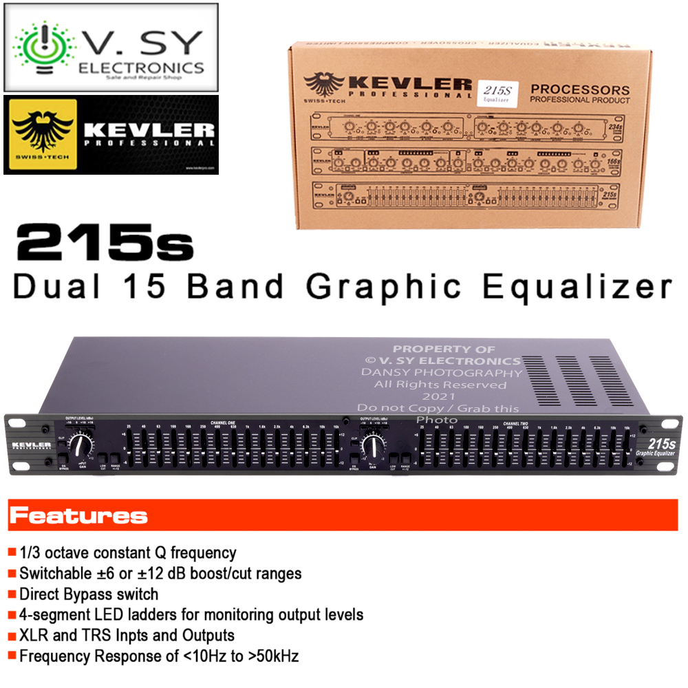 2023 Original Kevler 215S Dual 15 Band Audio Sound System Graphic Equalizer Professional ...