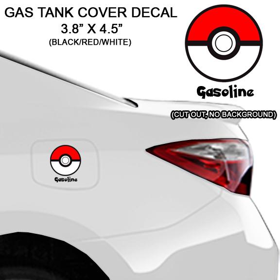Gas Tank Cover Decal Car Sticker - Pokeball Car Sticker Decal GASOLINE ...