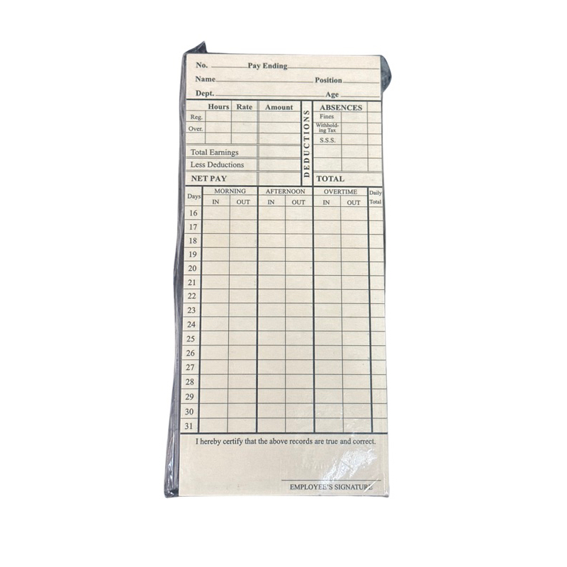 Daily Time Record DTR-Yellow (100 sheets) | Lazada PH
