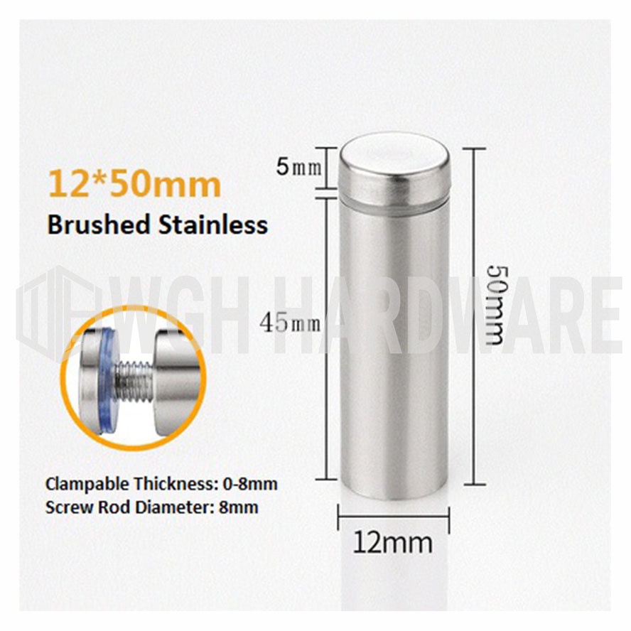 ♗WGH 4pcs Advertising Bolt Stainless Standoff Glass Holder Mount Sign ...