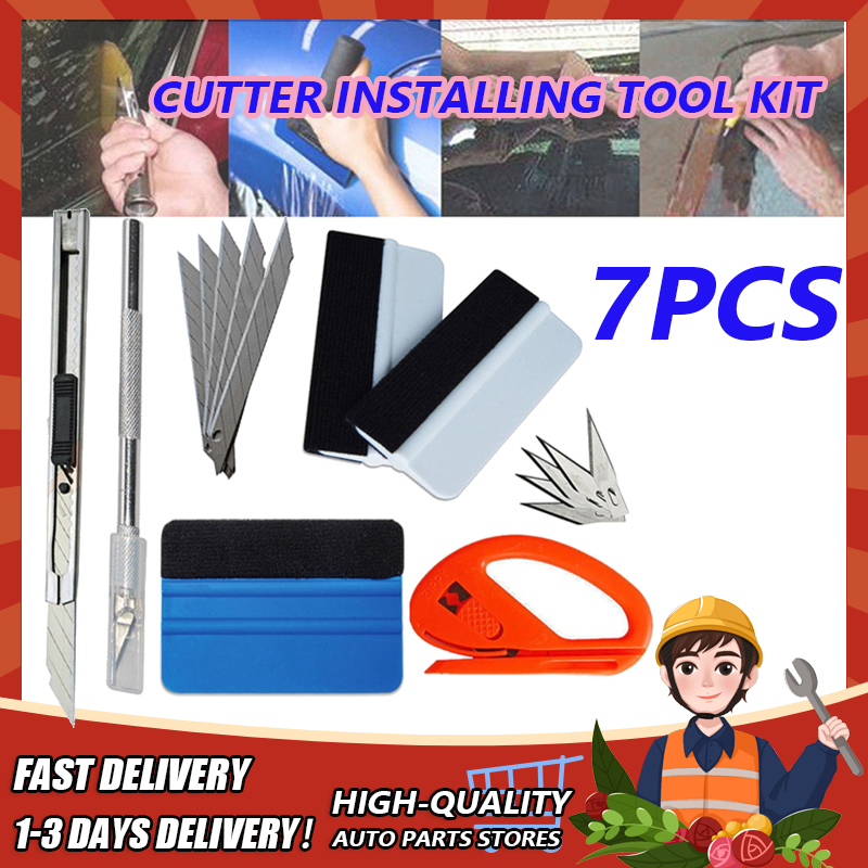 7pcs Cutter Installing Tool Kit Car Filming Tool Set Auto Vinyl Tint ...